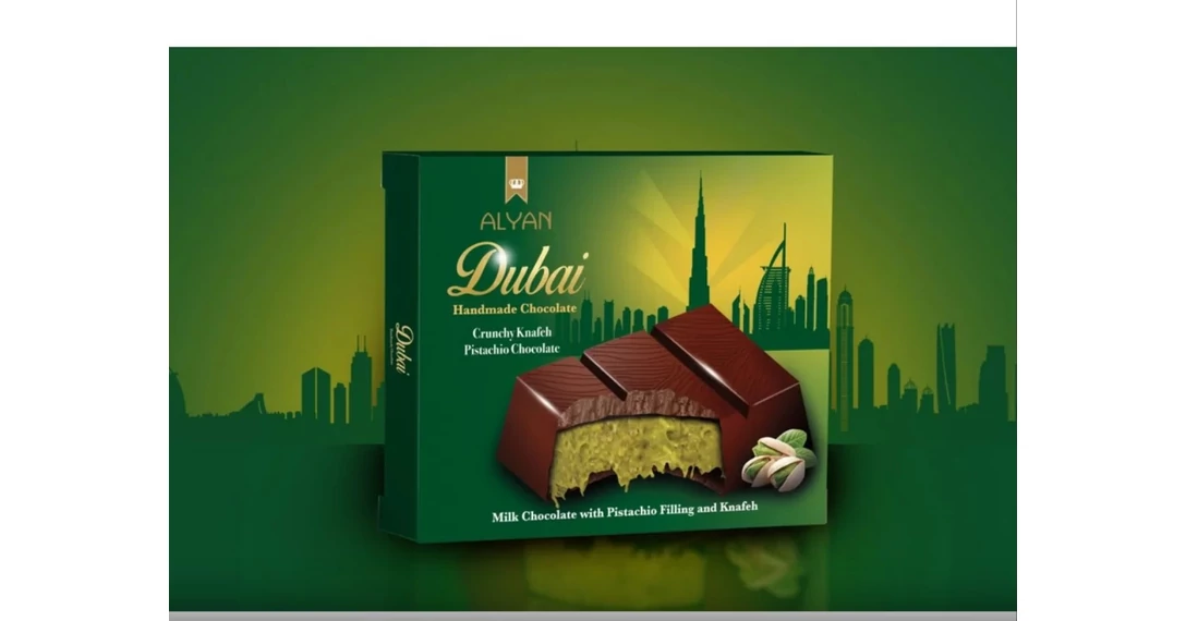 Alyan Dubai kézműves csokoládé roppanós kunafa és pisztáciakrém ...